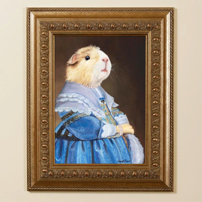 Guinea Pig Canvas Print: Anthropomorphic Pet Portrait in Blue Dress - Etsy