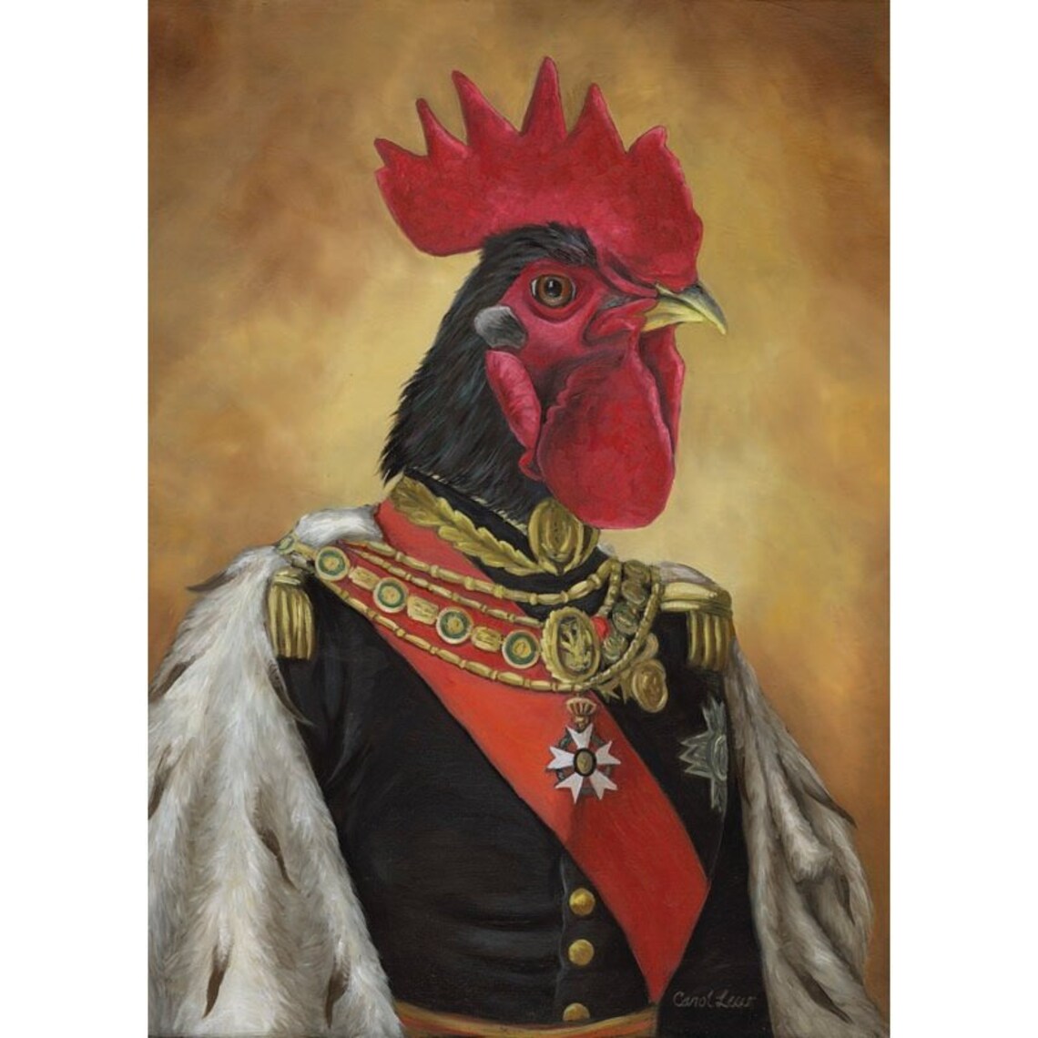 Rooster Canvas Print Chicken Print Captain Rooster Rooster - Etsy