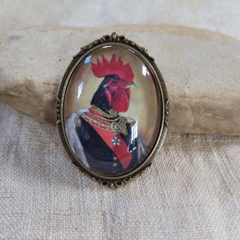 Rooster Brooch Pins - Etsy