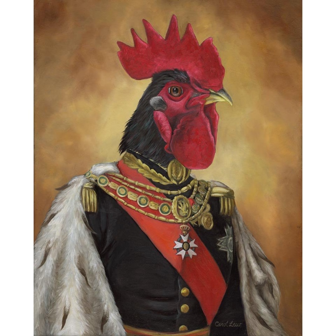 Captain Rooster Print: Military Chicken Kitchen Decor - Etsy