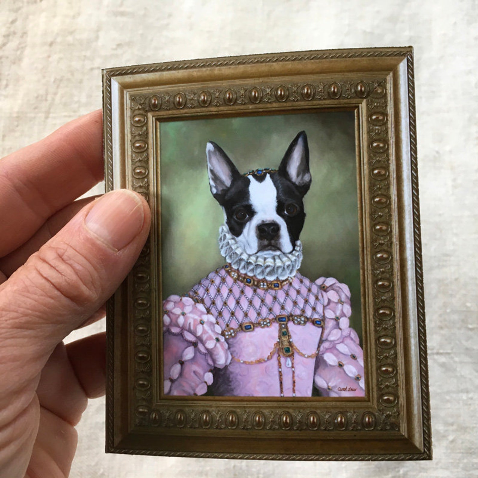Boston Terrier Fridge Magnet Miss Rascal Whimsical Dog | Etsy
