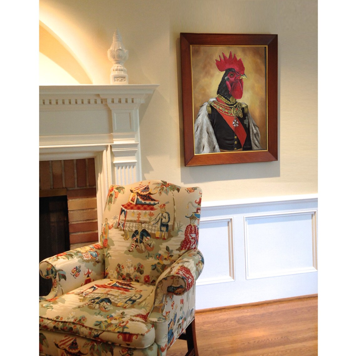 Rooster Canvas Print Chicken Print Captain Rooster Rooster - Etsy