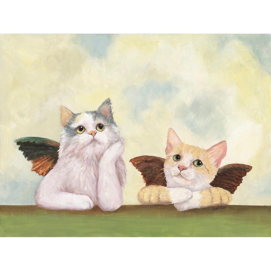 Cherub Angel Kittens Print: Whimsical Renaissance Cat Art - Etsy
