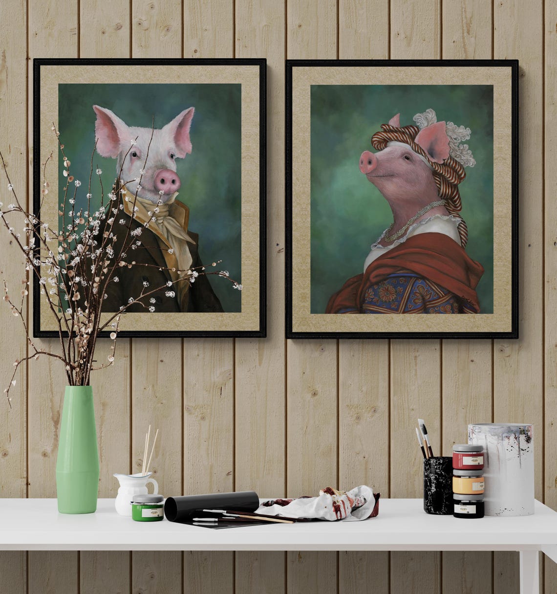 Pig in Clothes, Prints, Lady Piggy, Pig in a Blanket, Barnyard Animal ...