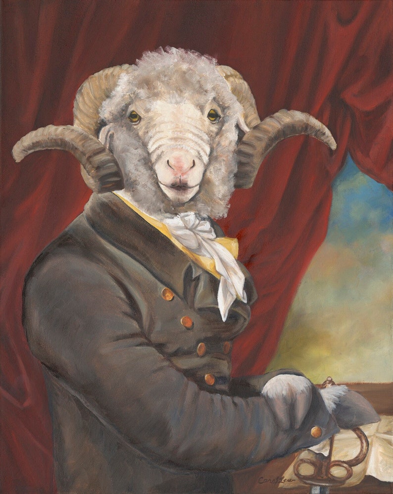 Berkshire Merino Ram Original Painting: Farmhouse Decor Sheep Gift - Etsy