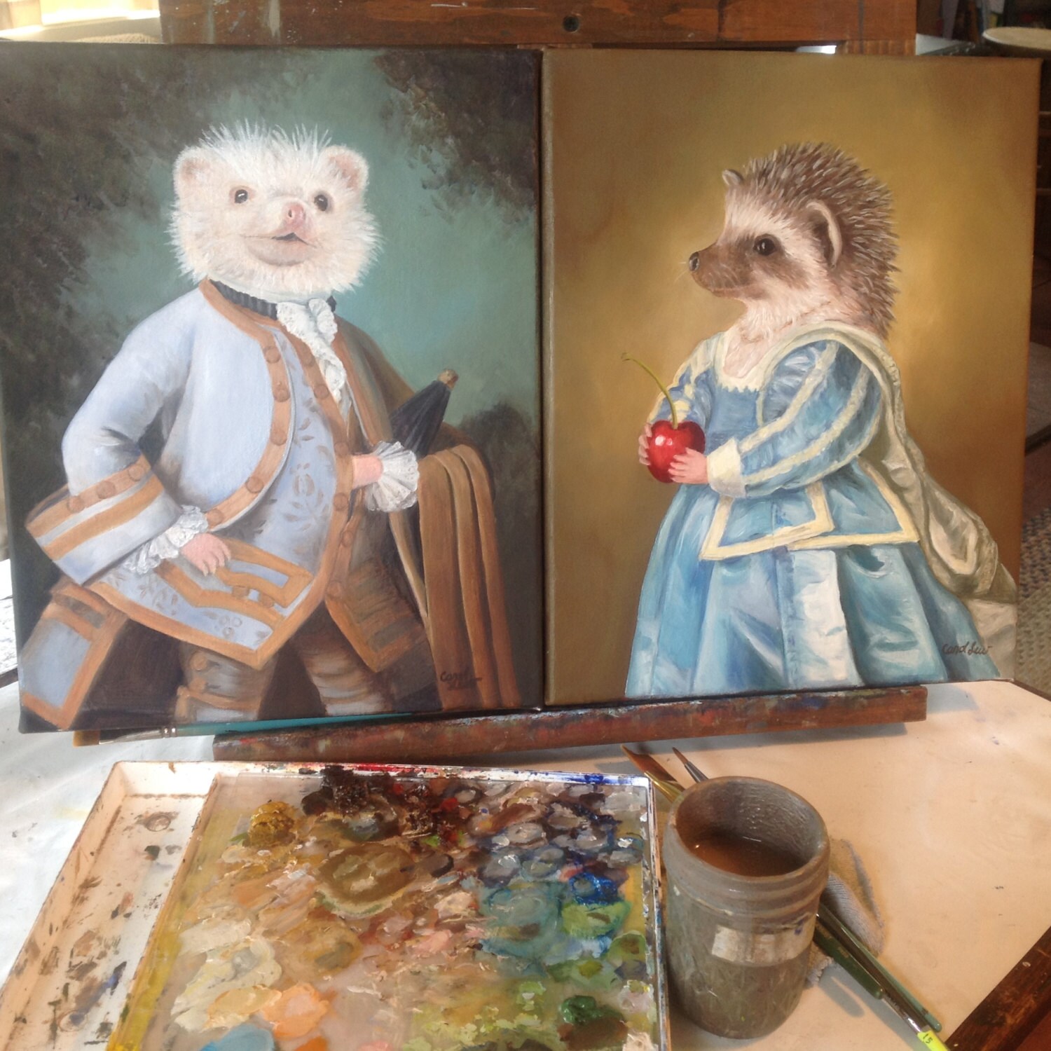 Hedgehog Portrait Canvas Prints Mr. Hedgehog Gifts for | Etsy