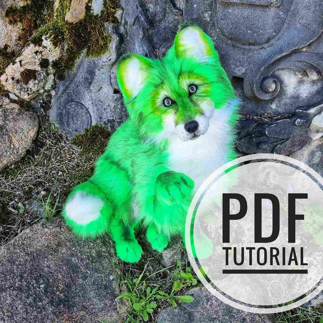 Fox Plush Sewing Pattern Halloween Craft for Dolls Green Fox Lovers ...