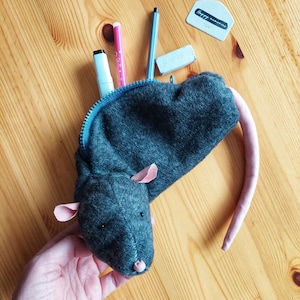 Rat Pencil Case Sewing Pattern: DIY Stuffed Mouse Tutorial (PDF Pattern ...
