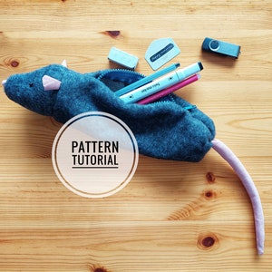 Rat Pencil Case Sewing Pattern: DIY Stuffed Mouse Tutorial (PDF Pattern ...