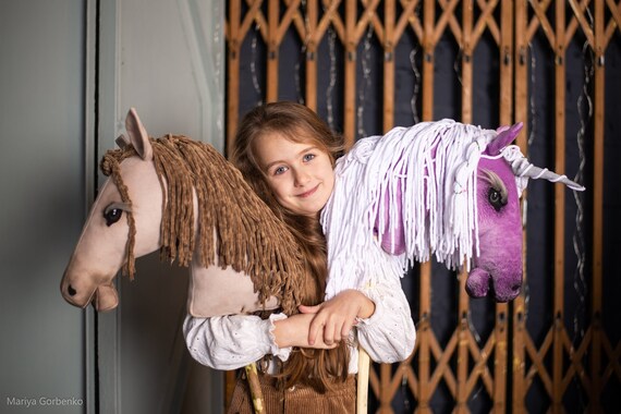 Horse Hobby Head Sculpture Realistic Horse Toy on a Stick for | Etsy