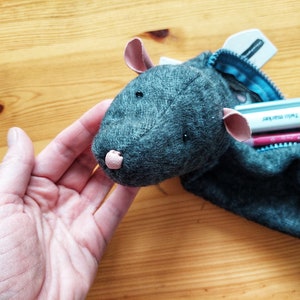 Rat Pencil Case Sewing Pattern: DIY Stuffed Mouse Tutorial (PDF Pattern ...