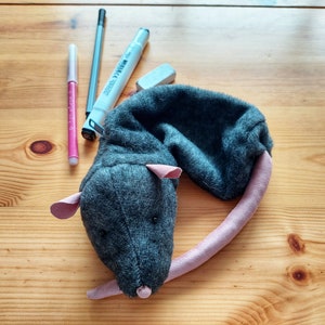 Rat Pencil Case Sewing Pattern: DIY Stuffed Mouse Tutorial (PDF Pattern ...