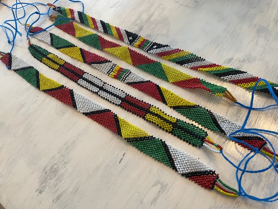 BULK SAVINGS! 5 Ethiopian African Seed Bead Rasta Nec… - Gem