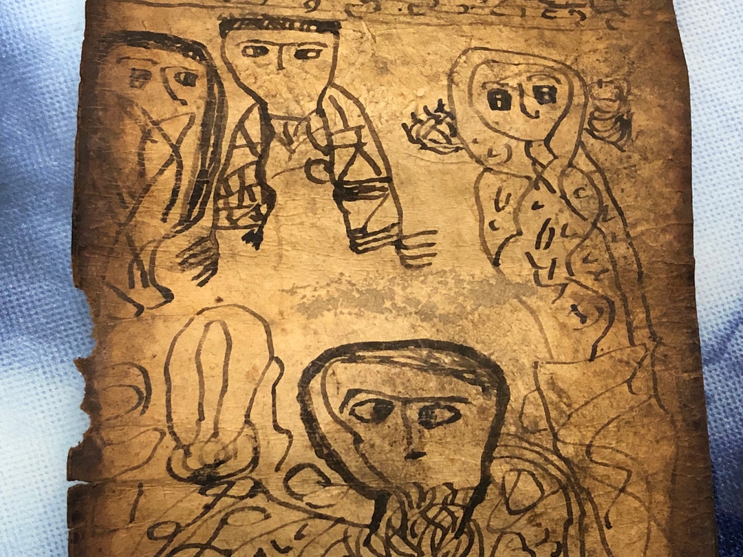 Antique Ethiopian Magic Prayer Scroll : Ethiopia African Ge'ez ...