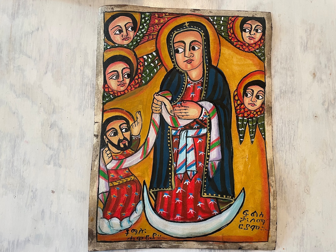 Ethiopian Painting on Leather : Ethiopia Orthodox Coptic Christian ...