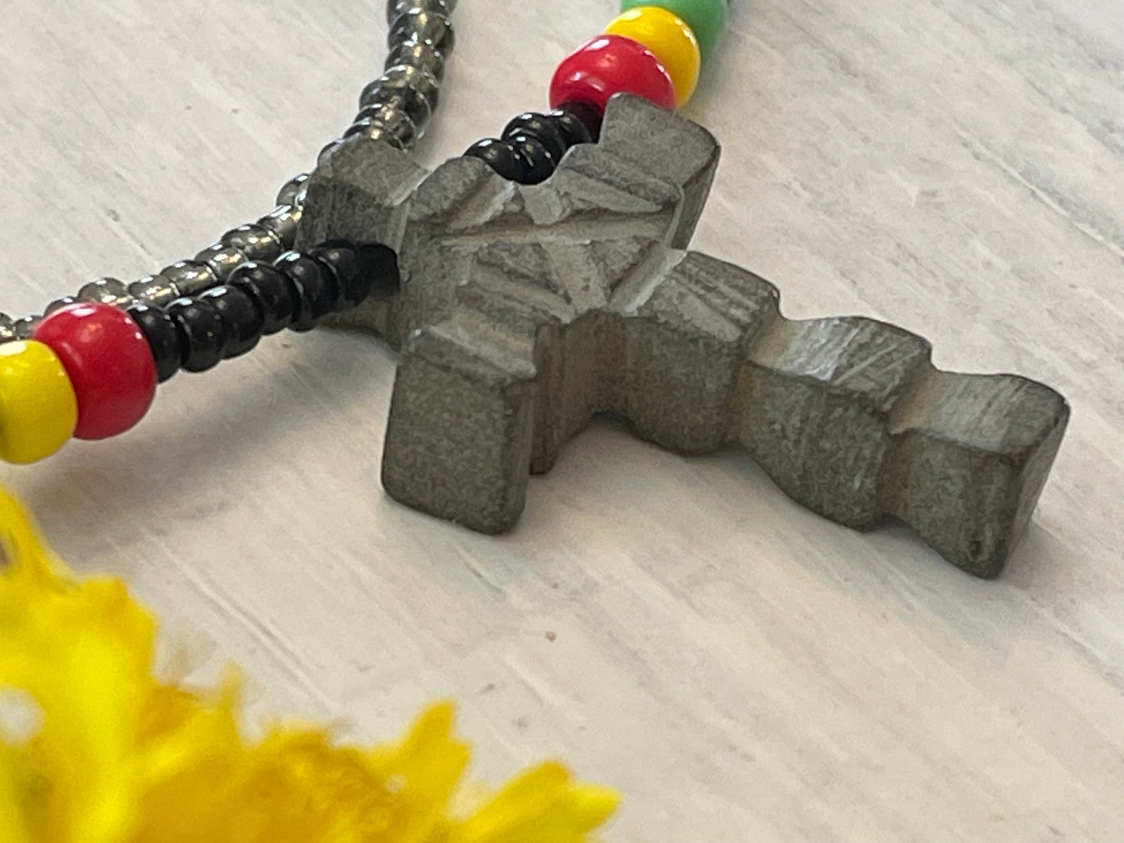 Ethiopian Stone Orthodox Coptic Cross Rasta Beaded Necklace : - Etsy