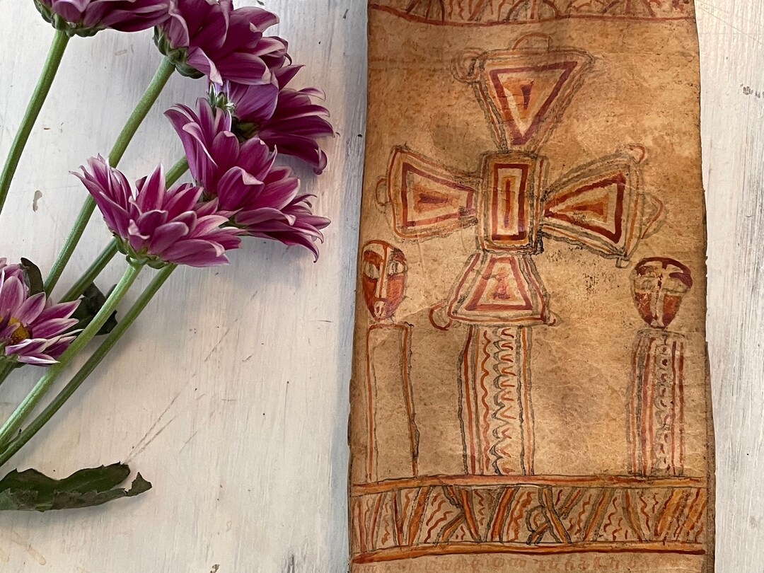 Antique Ethiopian Magic Prayer Scroll : Ethiopia African Ge'ez ...