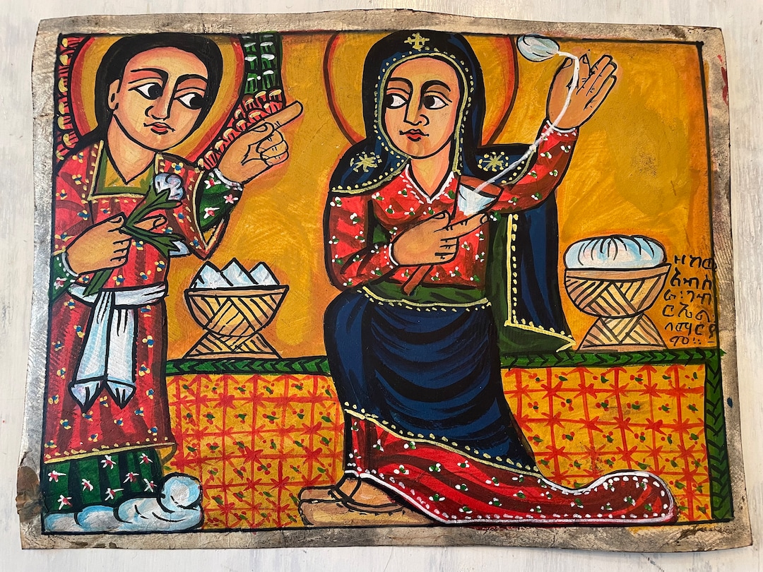 Ethiopian Painting on Leather : Ethiopia Orthodox Coptic Christian ...
