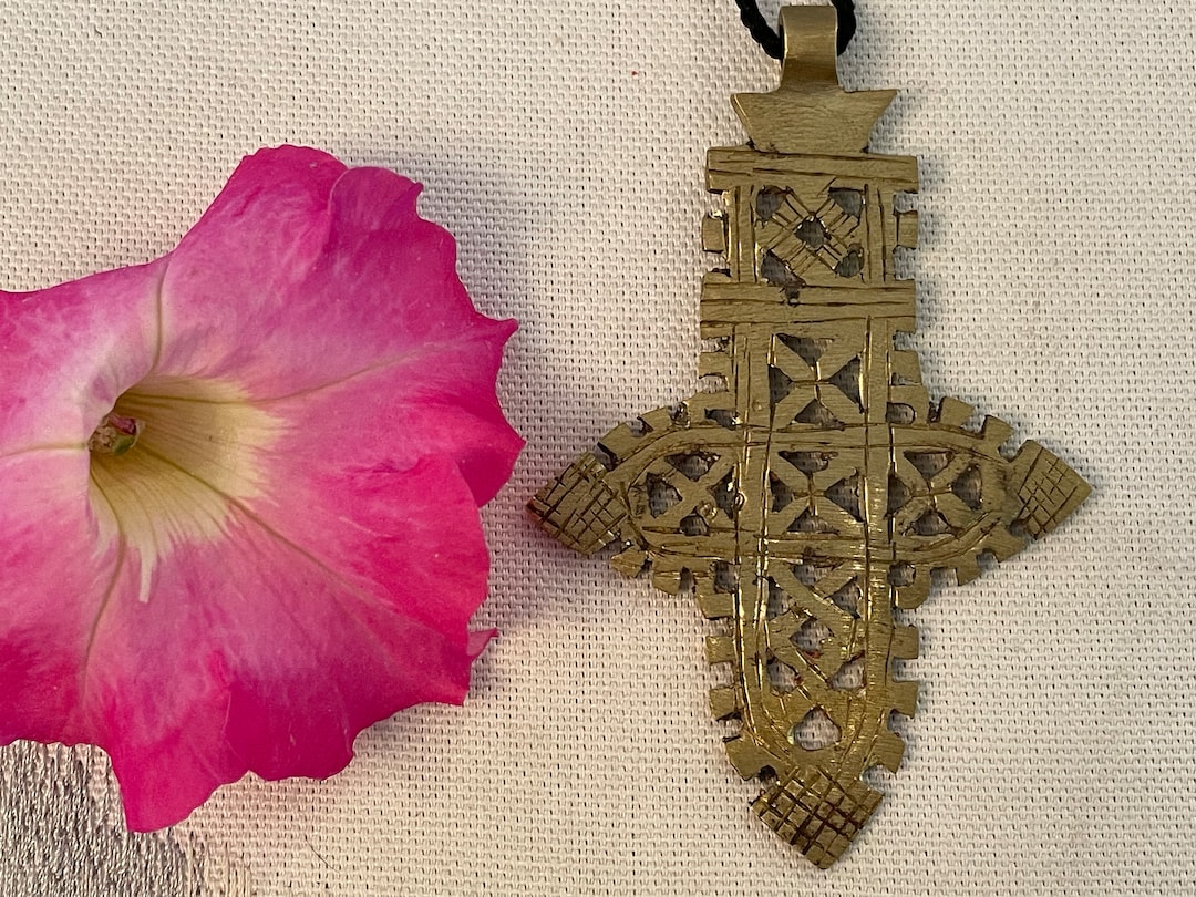 Large Traditional Ethiopian Coptic Cross BRASS Pendant : Ethiopia ...
