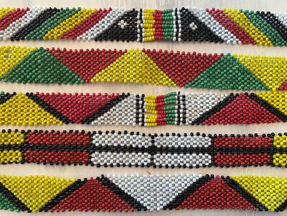 BULK SAVINGS! 5 Ethiopian African Seed Bead Rasta Nec… - Gem