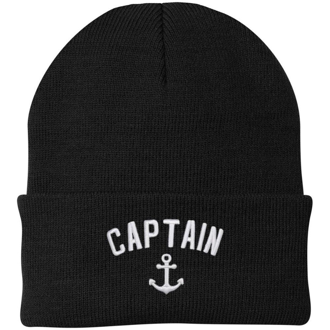 Captain Anchor Embroidered Acrylic Beanie Hat Captain First Mate Crew ...