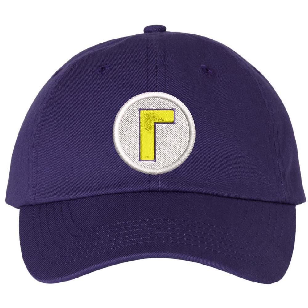 Mario Luigi Wario Waluigi Embroidered Super Bros Full Circle Logo Dat ...