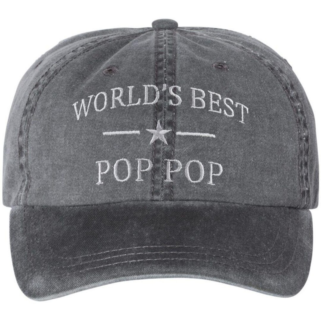 World's Best Pop Pop Embroidered Baseball Cap | Funny Cotton Grandpa ...