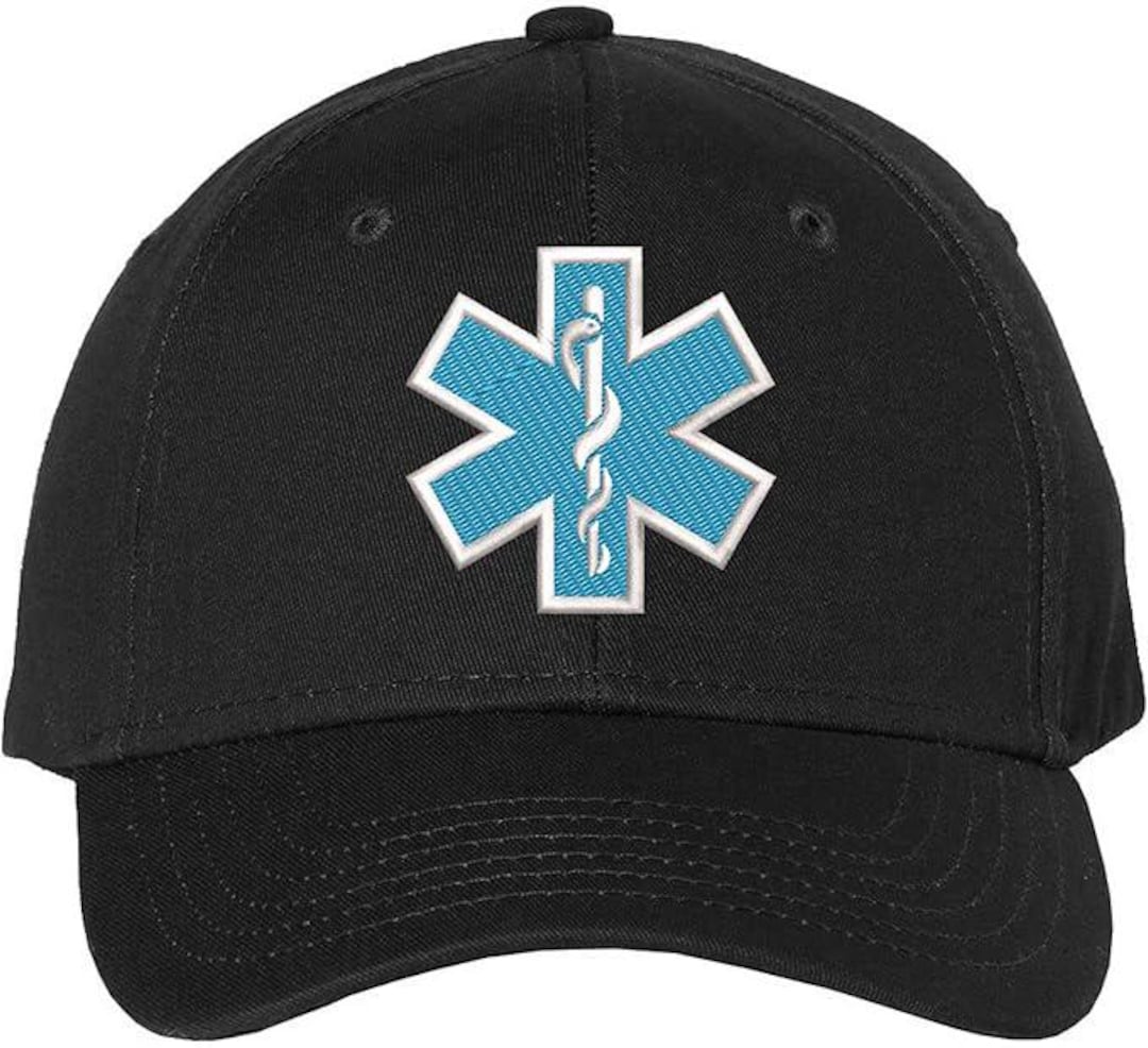 Black EMT Logo Insignia Adjustable Low Profile EMS Emergency Worker ...