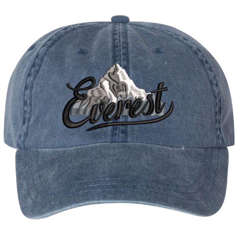 Mountain Design and Text Embroidered Dad Hat Hiking Camping Backpacking ...