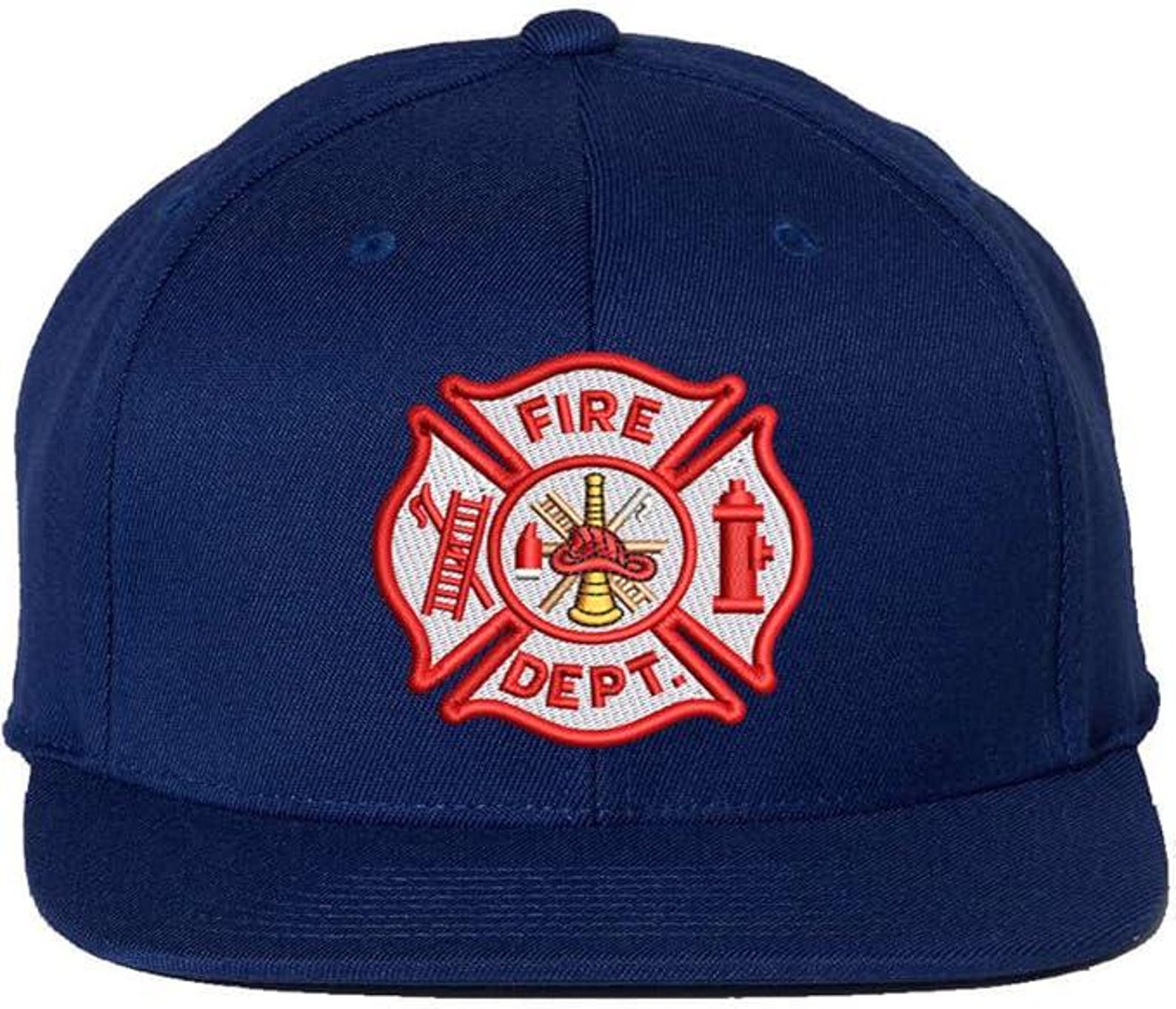 Fire Department Logo Snapback Hat | Adjustable Flat Bill Cap for Fire ...