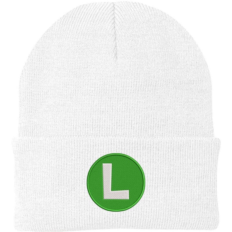 Mario Luigi Wario Waluigi Embroidered Circle Logo Beanie Super Cosplay ...