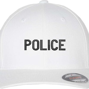 Police Fitted Baseball Hat Structured Uniform Guard Officer Pro ...