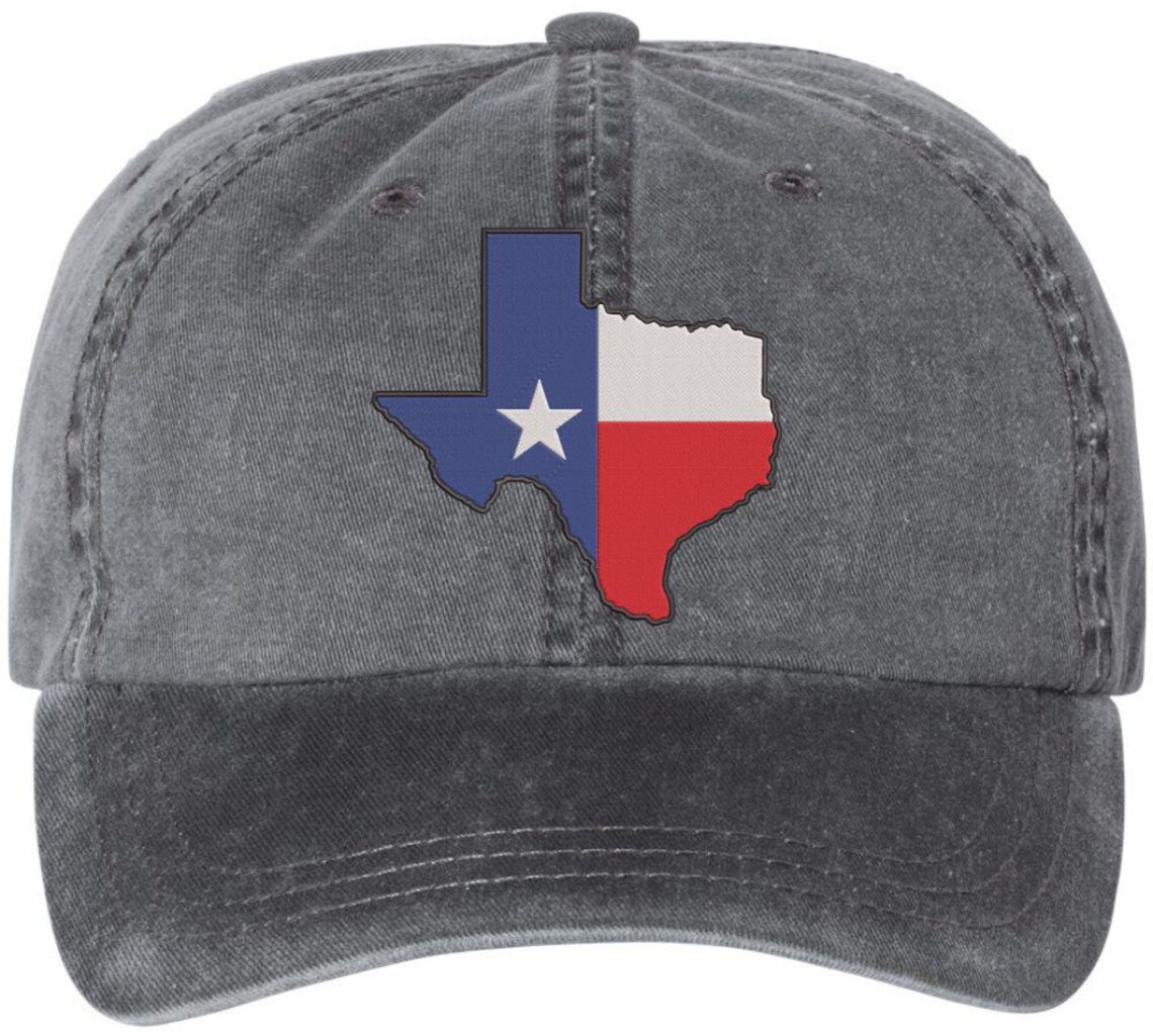Texas the Lone Star State Flag Embroidered Dad Cap | TX State Flag Map ...