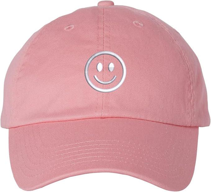 SMILEY FACE Adjustable Dad Cap Unstructured Face Trendy Unisex Preppy ...