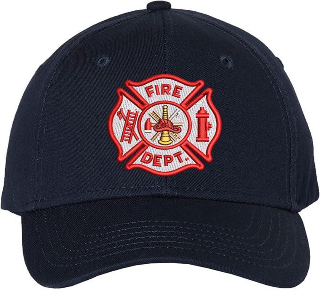 ARMYU Navy Blue Fire Department Hat Fire Dept Logo Low Profile ...