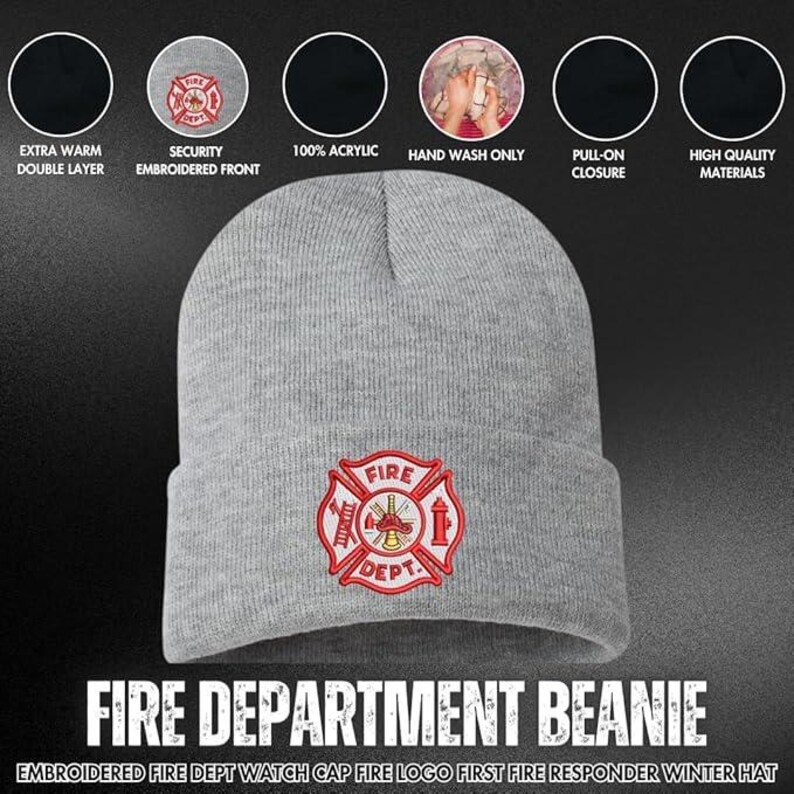 Army Universe Fire Department Beanie Embroidered FIRE DEPT Watch Cap ...