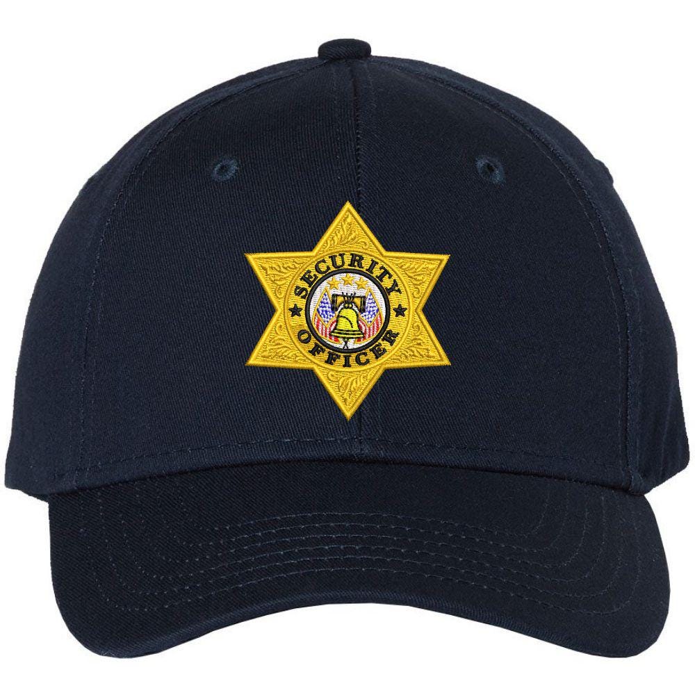 SECURITY OFFICER Badge Baseball Hat Embroidered Security Star Badge ...