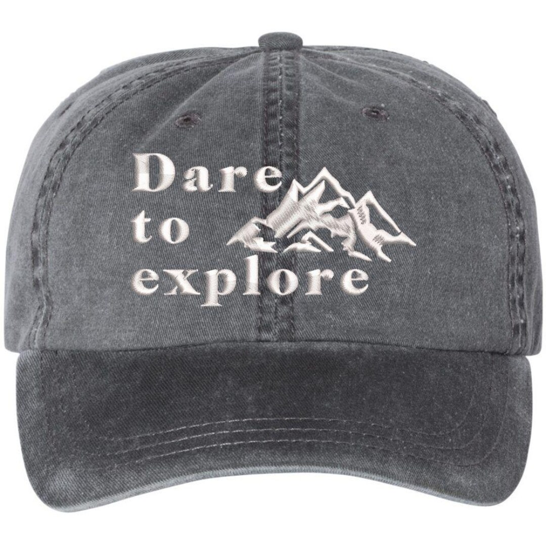 Mountain Design and Text Embroidered Dad Hat Hiking Camping Backpacking ...