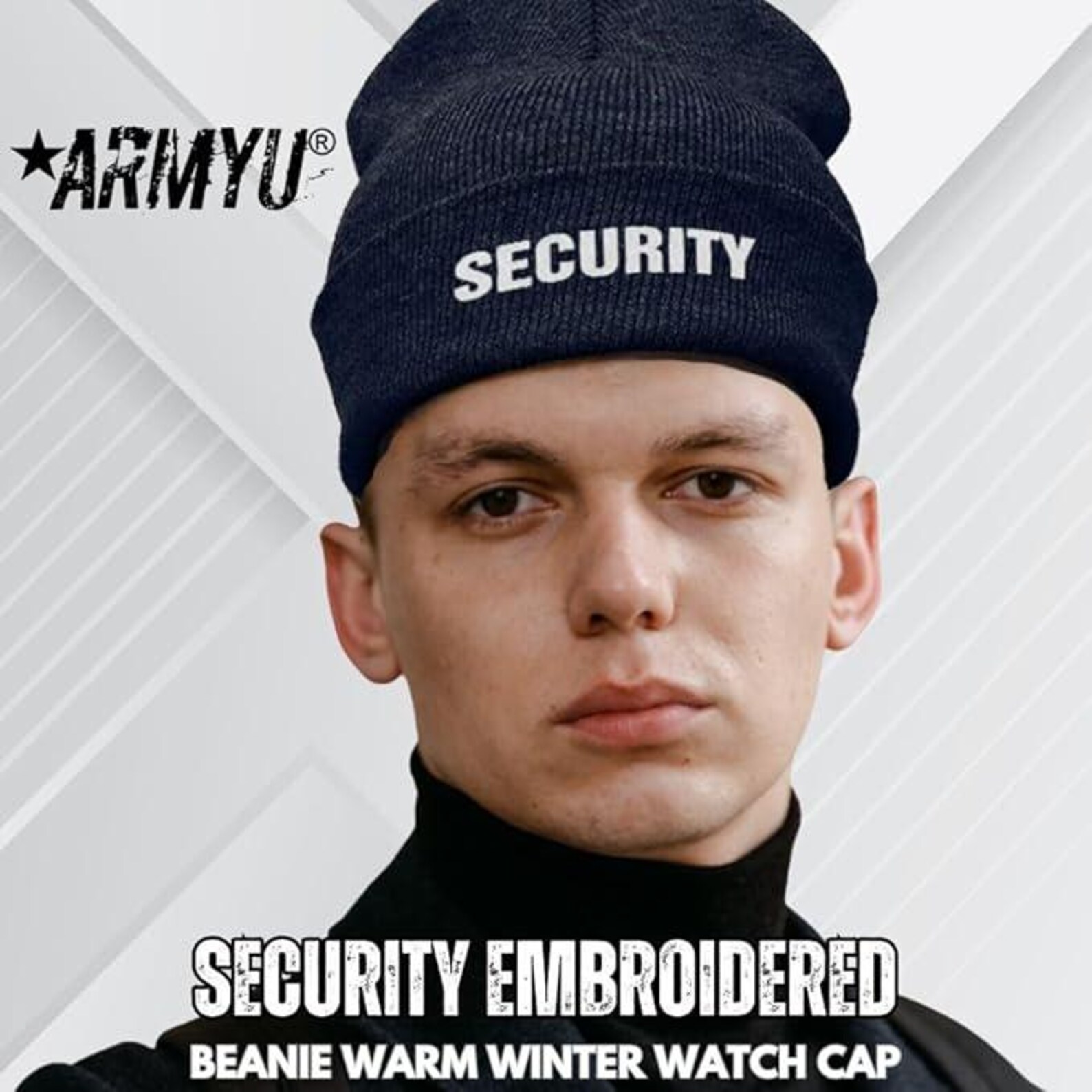 Army Universe Security Embroidered Beanie Warm Winter Watch Cap ...