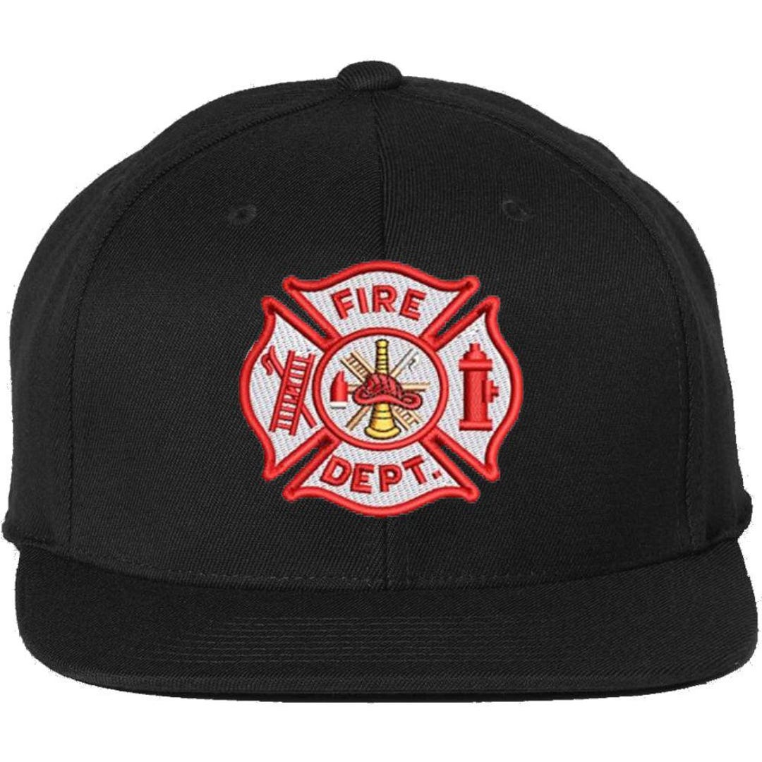 Fire Department Logo Snapback Hat | Adjustable Flat Bill Cap for Fire ...