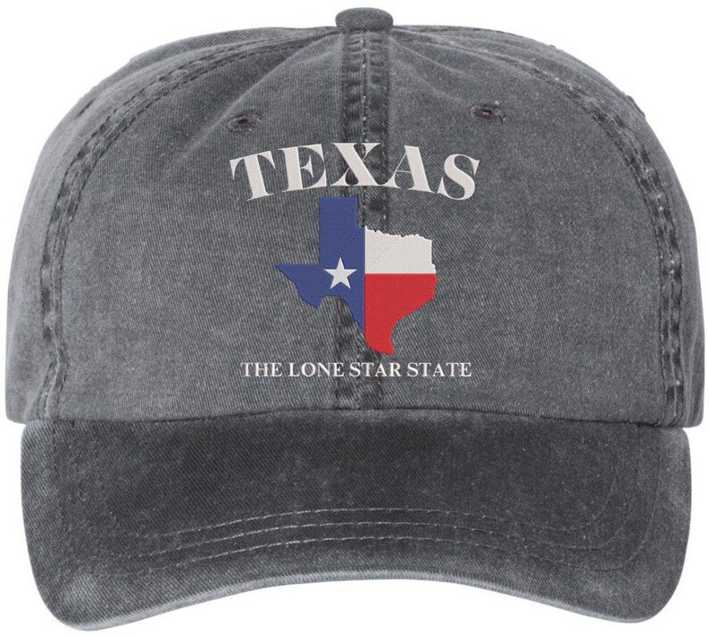 Texas the Lone Star State Flag Embroidered Dad Cap | TX State Flag Map ...