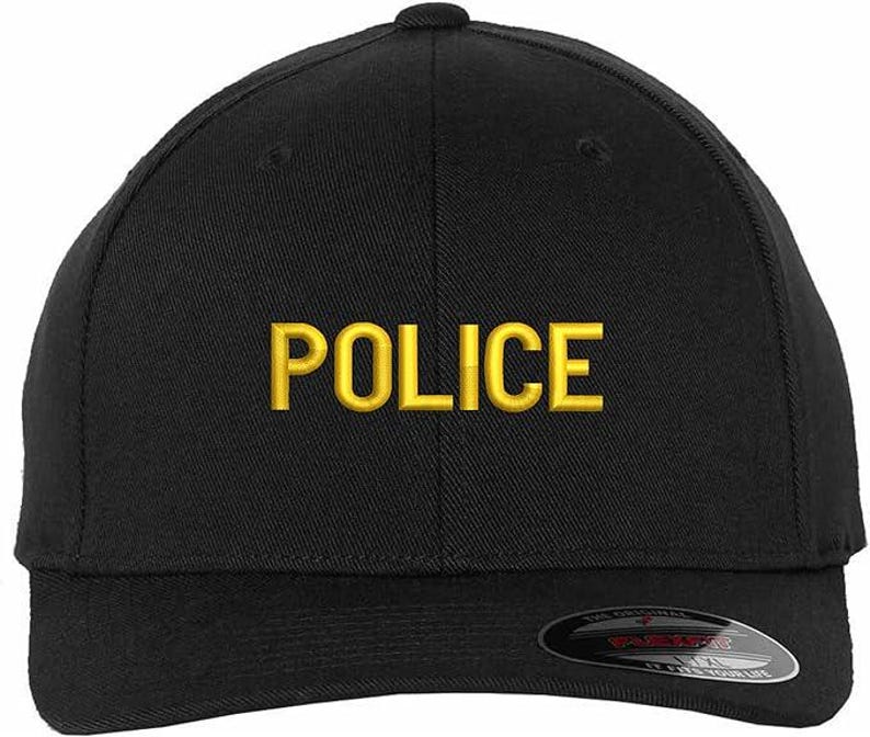 Police Fitted Baseball Hat Structured Uniform Guard Officer Pro ...