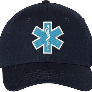 Navy Blue EMT Logo Insignia Adjustable Low Profile EMS Emergency Worker ...