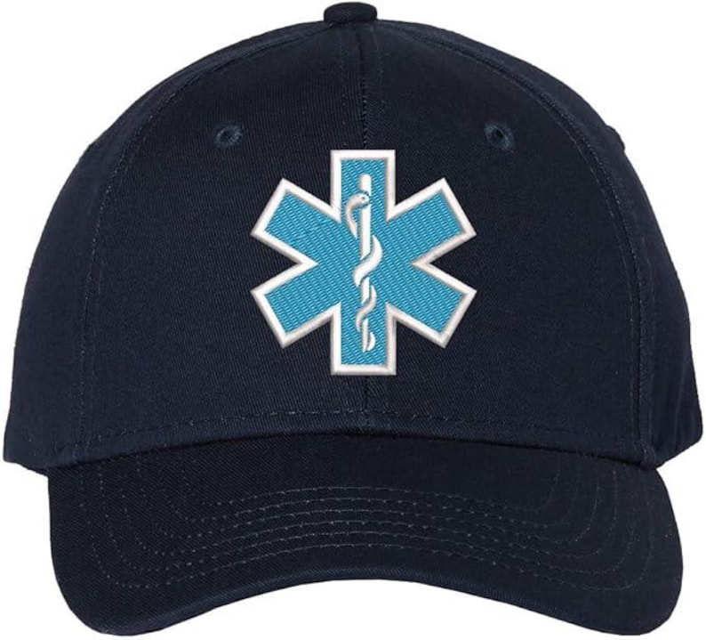 Navy Blue EMT Logo Insignia Adjustable Low Profile EMS Emergency Worker ...