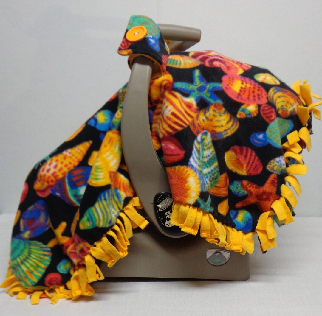 Rainbow Seashell Fleece Car Seat Canopy – Handmade Baby Cover - Etsy