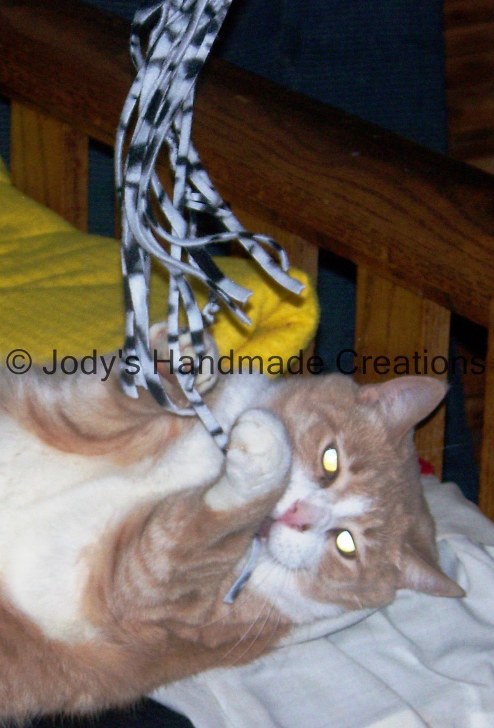 2 Handmade Kitty Cat Teaser Toy Cats LOVE This Toy Free Shipping - Etsy