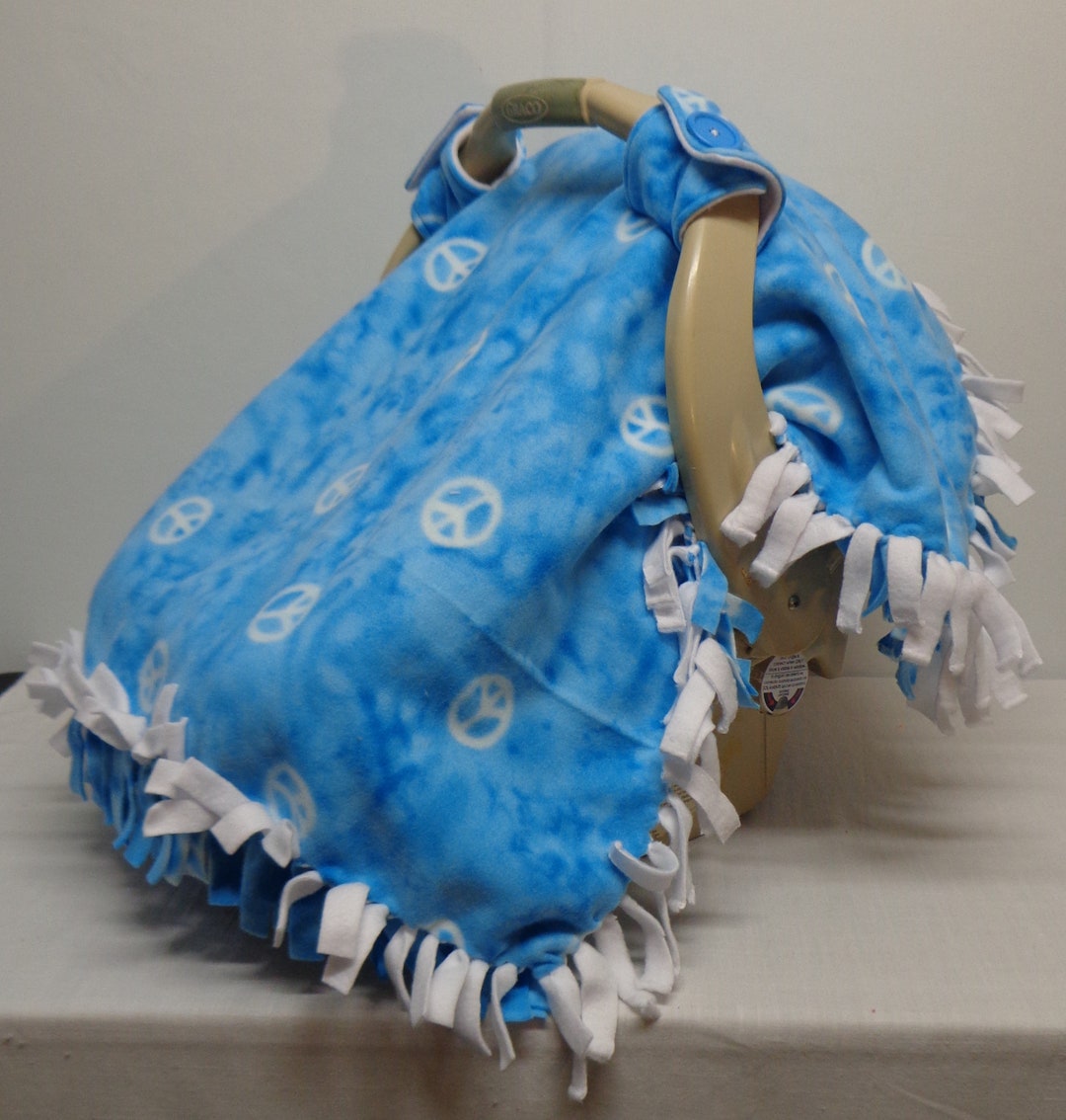 Peace Symbol Baby Car Seat Canopy - Handmade Fleece Cover - Etsy