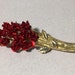 VTG Signed DM 97 Bouquet Dozen Long Stem Red Roses Flower Pin Brooch ...