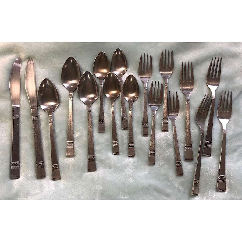 Vintage IIC Imperial Stainless Flatware Lot Japan Mid Century Scroll ...