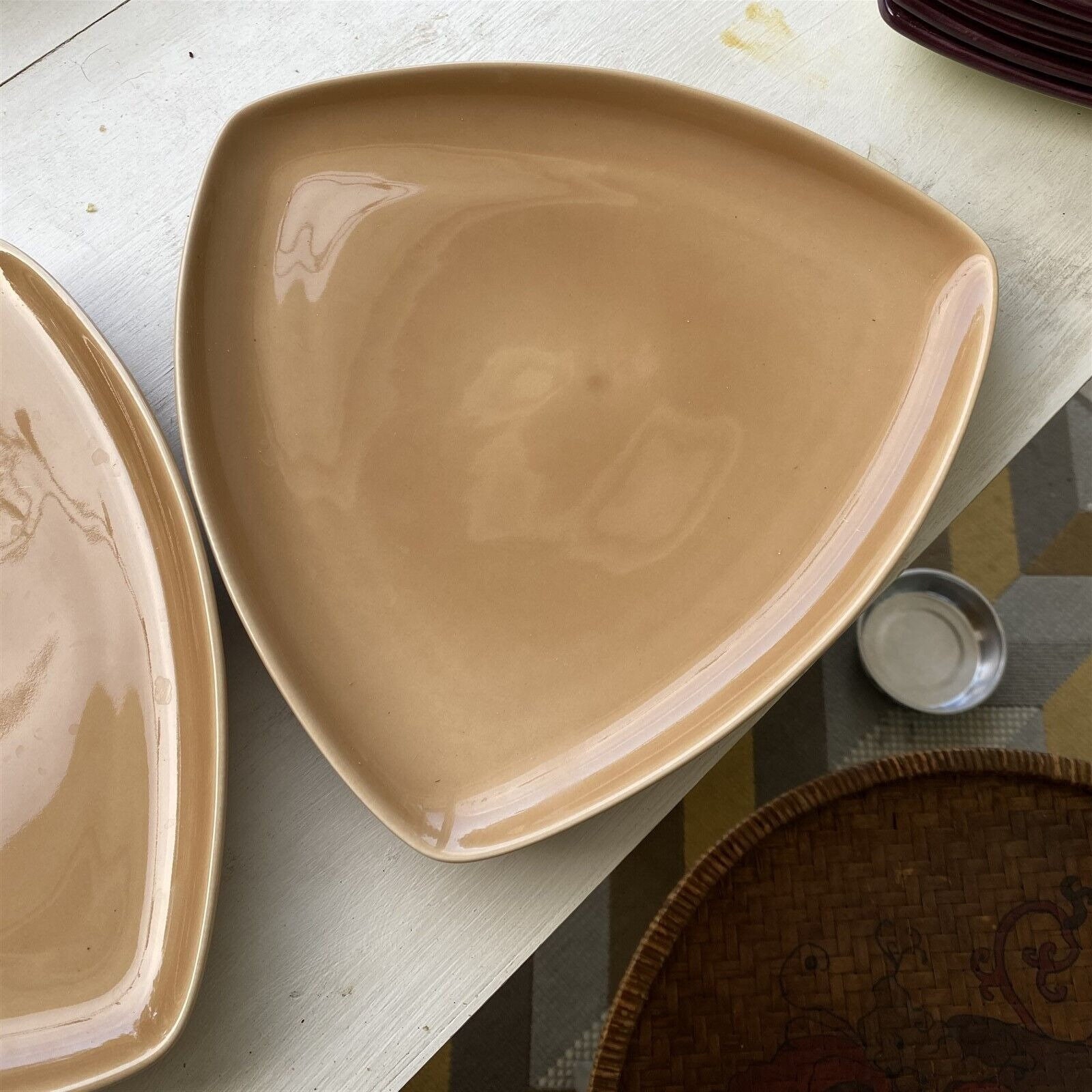 Homer Laughlin Triangle Dinner Plates Lead Free Made in USA Mustard ...